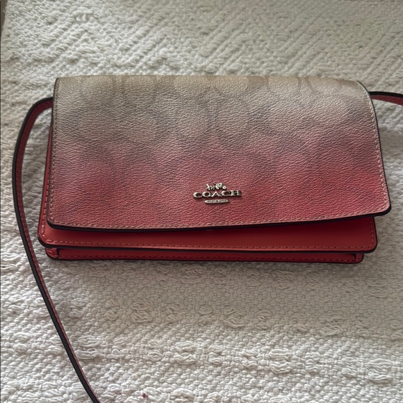 Coach | Bags | Coach Red Crossbody Bag With Signature Monogram | Poshmark